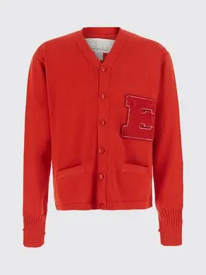 ERL Wool, Silk And Cashmere Blend Cardigan With V-neck And Logo Patch