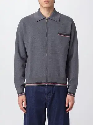 Versace Greca Pattern Wool Cardigan With Zip Closure