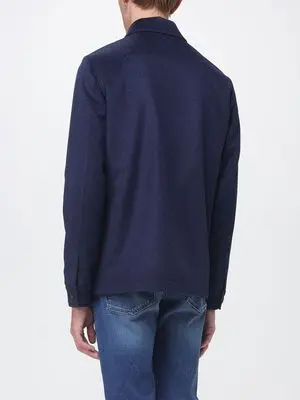 Luciano Barbera Reversible Wool And Cashmere Shirt Jacket - Blue