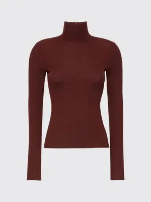 Max Mara Slim Fit Ribbed Pure Virgin Wool Turtleneck - Burnt