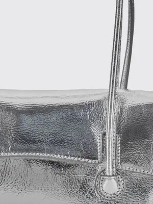 MARGESHERWOOD Mini Shoulder Bag In Smooth Cowhide With Double Handle - Silver