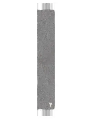 AMI Paris Sciarpa Con Logo - Grey