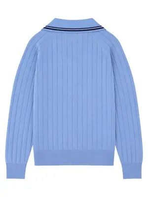 WALES BONNER Polo A Coste Con Scollo A V