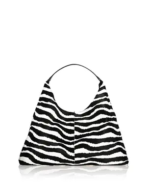 Aqua Large Print Calf Hair Shoulder Bag Exclusive - Zebra