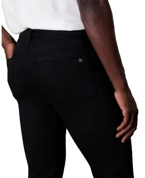 Rag & Bone Cotton Blend Slim Fit Authentic Stretch Jeans - Black