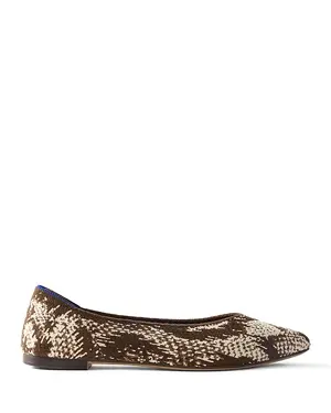 Rothy's The Point Iii Ballet Flats - Revelvet Brown Python