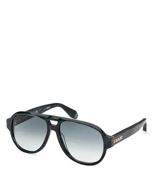 CHRISTIAN LOUBOUTIN Pilot Sunglasses, 58mm - Havana/green
