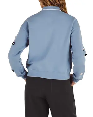 MALBON Naomi Blossom Cotton Polo Neck Sweatshirt
