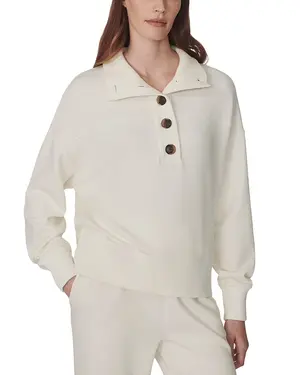 Varley Bronya Button Placket Sweatshirt - Pristine