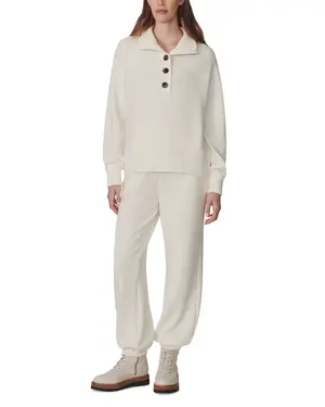 Varley Bronya Button Placket Sweatshirt - Pristine