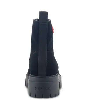 Hunter Gemma Waterproof Suede Zip Front Boots - Black