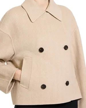 Theory Double Breasted Wool & Cashmere Peacoat