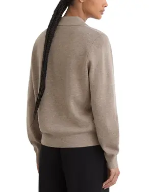 REISS Brooke Merino Wool Polo Sweater - Neutral