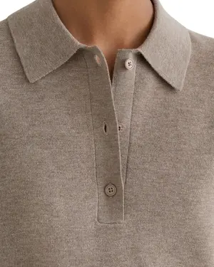 REISS Brooke Merino Wool Polo Sweater - Neutral