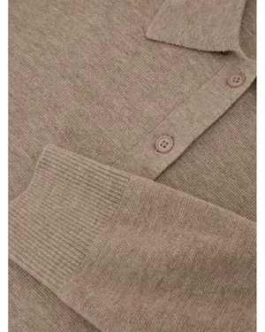 REISS Brooke Merino Wool Polo Sweater - Neutral