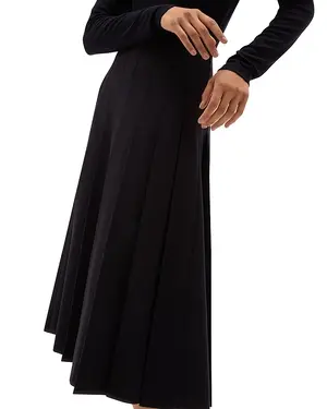 HOBBS LONDON Paige Pleated Midi Skirt - Navy