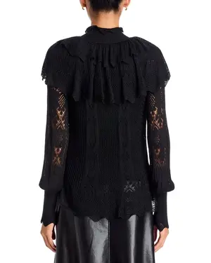 Kobi Halperin Justina Ruffle Front Lace Sweater