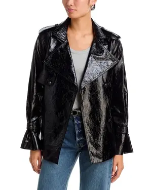 Kobi Halperin Anabelle Faux Leather Belted Jacket