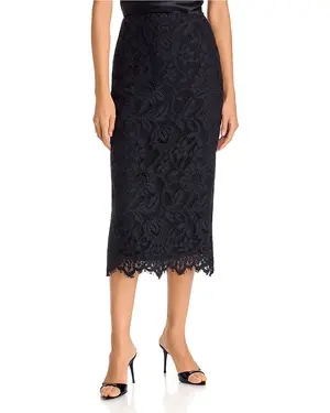 Kobi Halperin Simone Lace Midi Skirt - Black