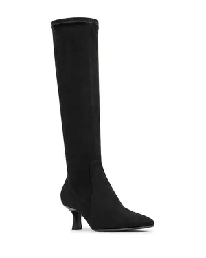 DONALD PLINER Stretch Suede Knee High Boots - Black