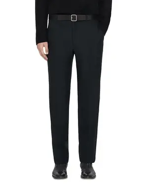 ALLSAINTS York Straight Fit Pleated Trousers - Black