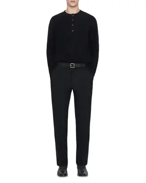 ALLSAINTS York Straight Fit Pleated Trousers - Black