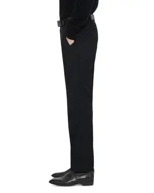 ALLSAINTS York Straight Fit Pleated Trousers - Black