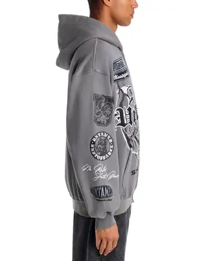 PACSUN Untamed Cotton Blend Zip Graphic Hoodie