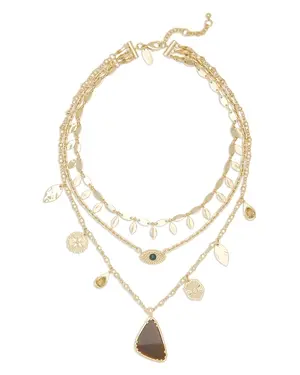 Ramy Brook Cleo Stone Layered Charm Necklace, 20.25-22.25