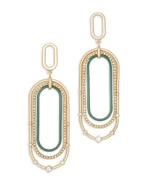 Ramy Brook Mila Loop Drop Earrings, 3.2l - Malachite