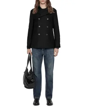 ALLSAINTS Lagan Wool Blend Peacoat