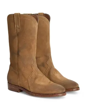JIL SANDER Bruce Leather Western Boots - Walnut
