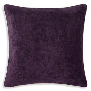 YVES DELORME Orpheo Thick Grain Velvet Decorative Pillow, 18 X 18 - Prune
