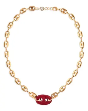 SANDRALEXANDRA Mariner Glass Link Necklace, 16.5-17.7 Red
