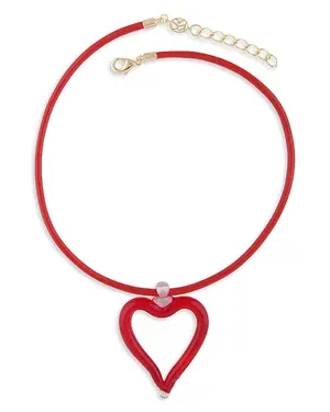 SANDRALEXANDRA Heart Cord Necklace, 13.4-14.8 - Red