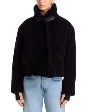 Sam. Rio Sherpa Fleece Bomber Jacket - Black