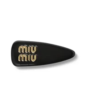 Miu Miu Patent Leather Hair Clip, 3.14 - Black