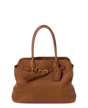 Miu Miu Aventure Nappa Leather Bag, 15.74 X 5.11 - Oak