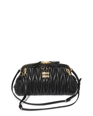 Miu Miu Caprice Matelasse Nappa Leather Clutch Black
