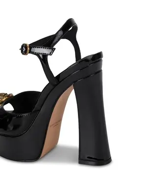 Kurt Geiger Chelsea Peep Toe Platform Sandals - Black