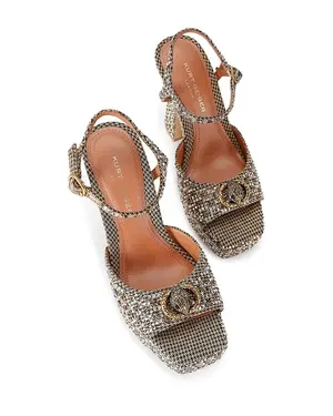 Kurt Geiger Chelsea Peep Toe Platform Sandals Open Beige