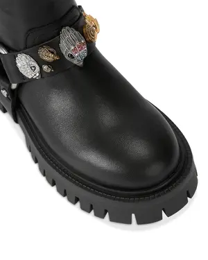 Kurt Geiger Eagles Harness Leather Biker Boots