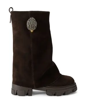 Kurt Geiger Stomp Leather Mid Calf Boots - Brown