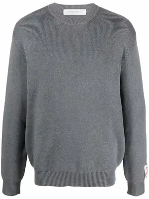 GOLDEN GOOSE Golden Cotton Crewneck Sweater - Grey