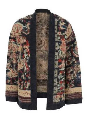 HUI Mohair V-neck Cardigan With Long Sleeves
