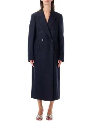 Dries Van Noten Double-breasted Wool Coat - Blu