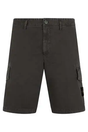 Stone Island Cotton Cargo Bermuda Shorts - Grey