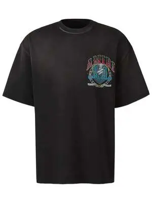 Amiri Mini Crystal-embellished Logo Graphic Crewneck T-shirt - Nero