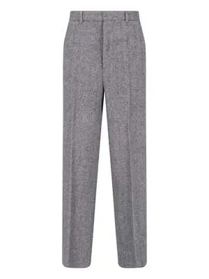 MAISON MARGIELA 100% Wool Trousers With Cotton Detail