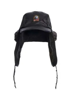 PARAJUMPERS Curved Visor Cap With Curly Fleece Lining And Adjustable Chin Strap - Nero
